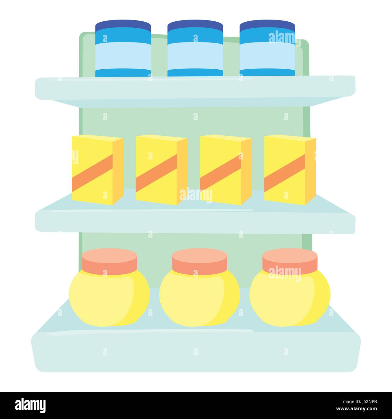 Shop shelves icon. Cartoon illustration of shop shelves vector icon for ...