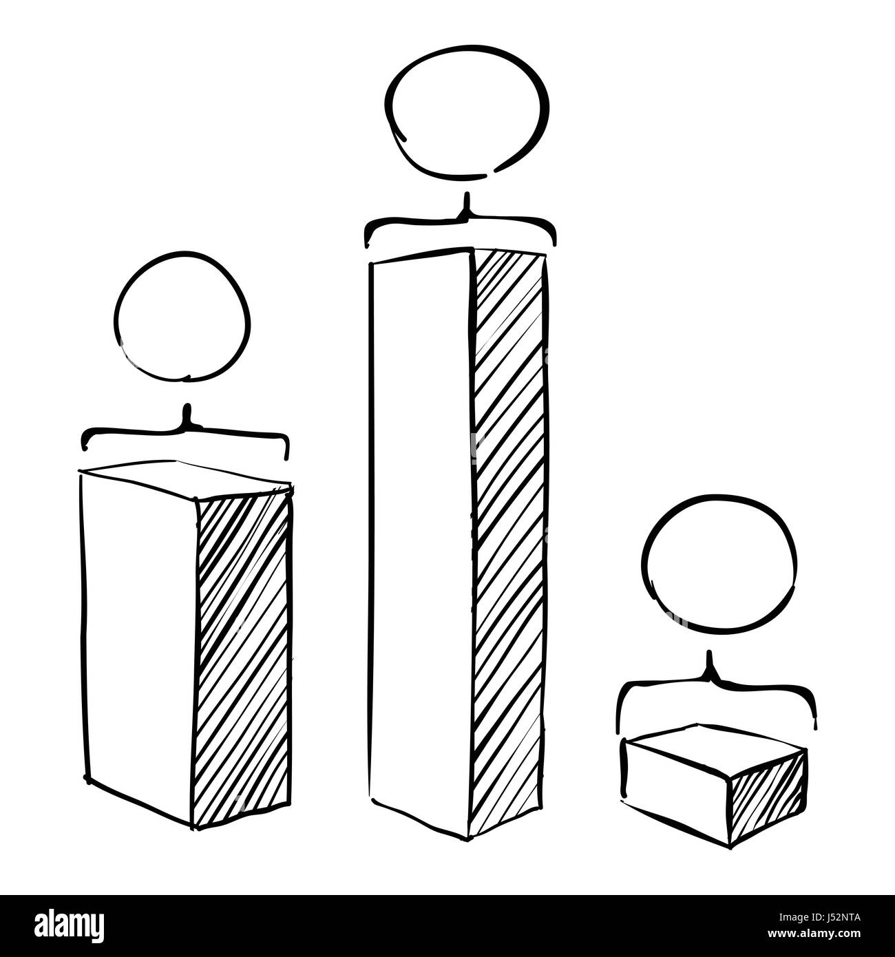 Square diagram infographics. Hand drawn illustration of square diagram ...
