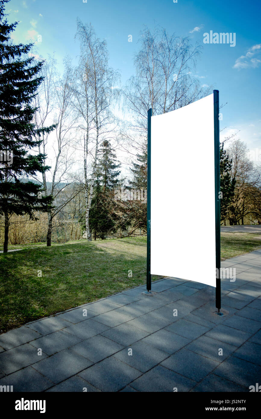 Advertising column mockup. Public information board in the street Stock ...