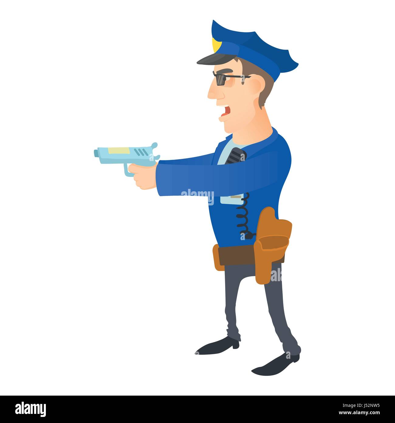Brave policeman icon. Cartoon illustration of brave policeman vector ...