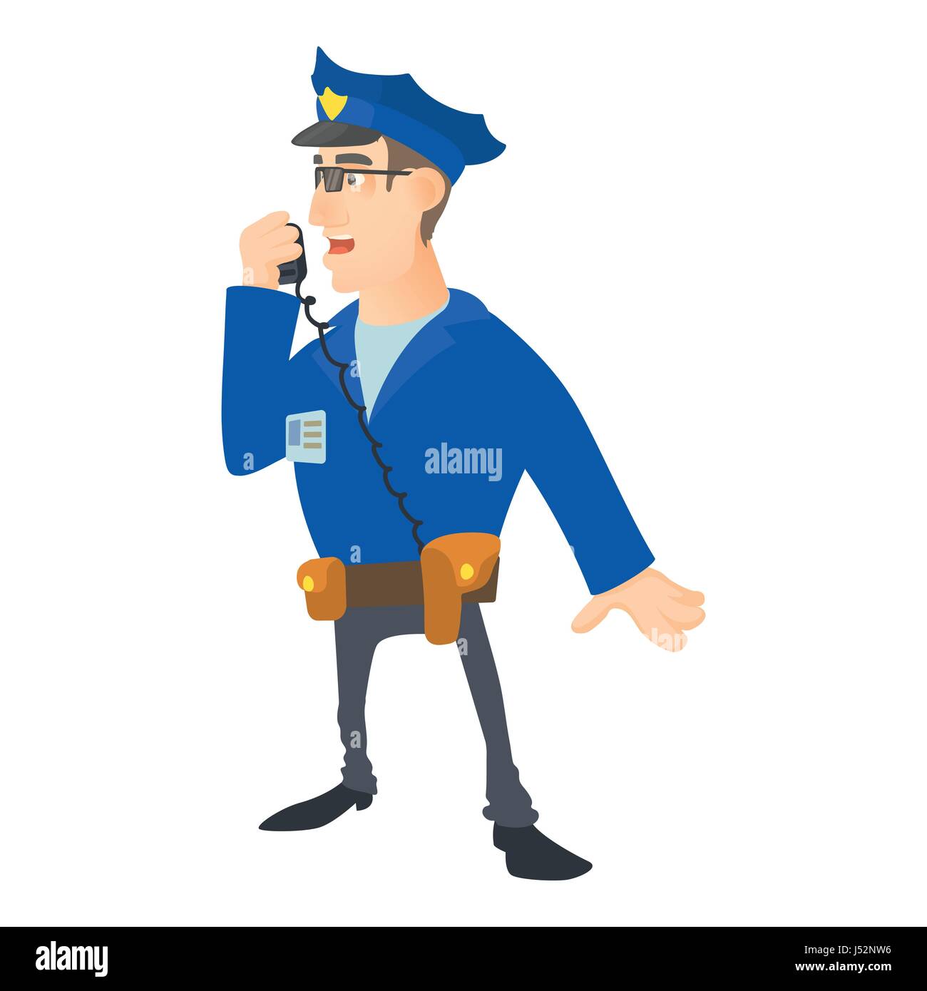 speaking policeman icon. Cartoon illustration of speaking policeman ...