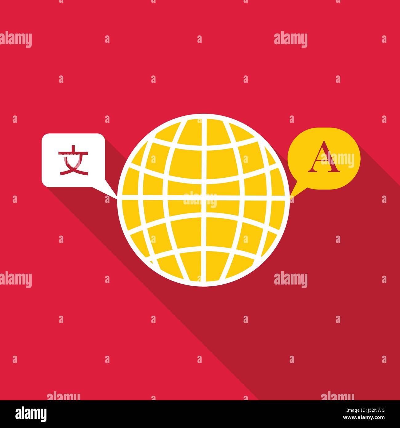 Globe launguage icon. Flat illustration of globe launguage vector icon ...