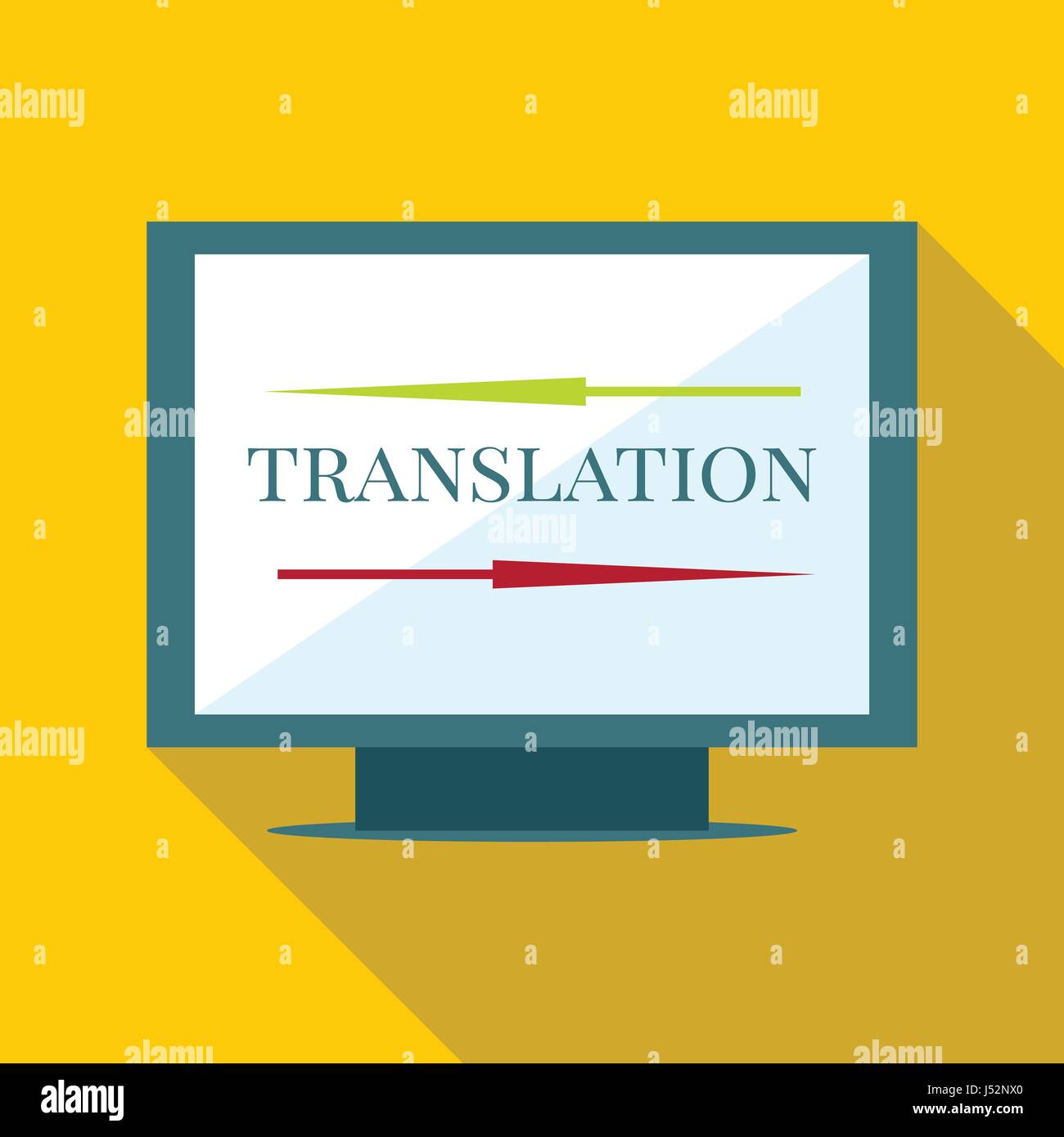 Computer translation icon. Flat illustration of computer translation ...