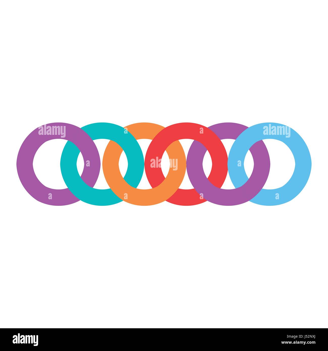 Colorful chain icon. Flat illustration of colorful chain vector icon ...