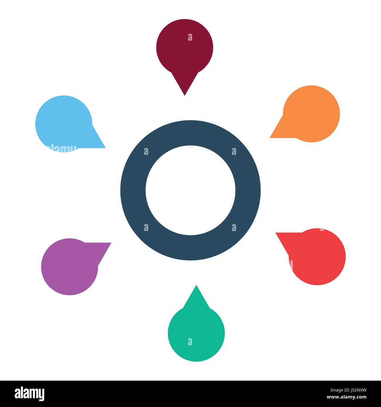 Dropped circle icon. Flat illustration of translation vector icon for ...