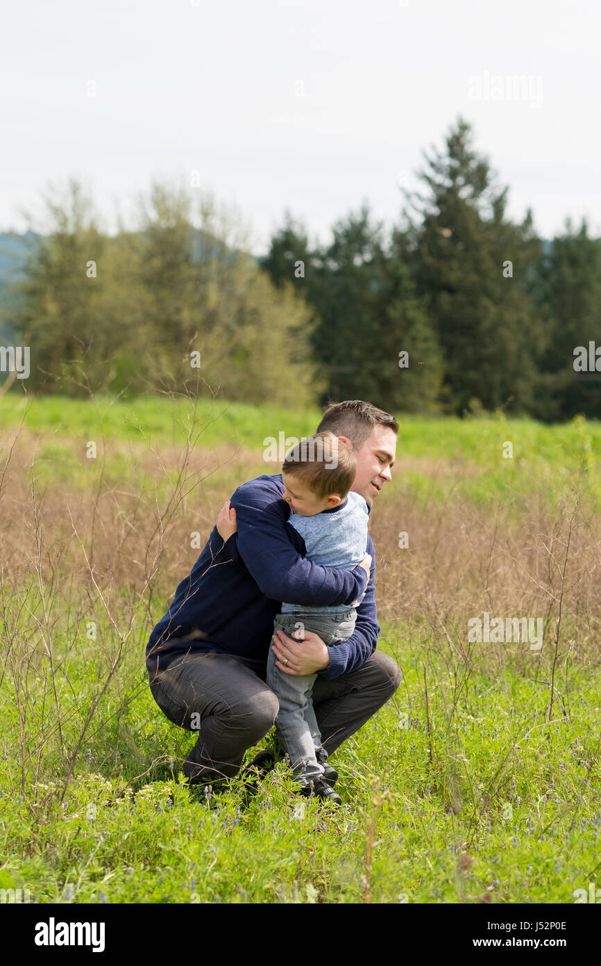 Realistic Father Son Lifestyle Portrait Stock Photo - Alamy