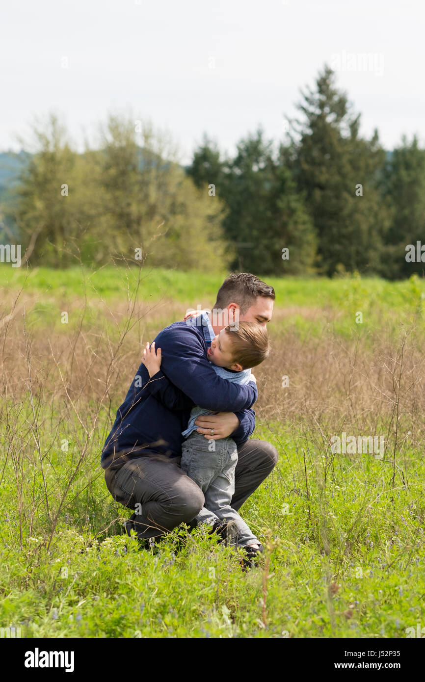 Realistic Father Son Lifestyle Portrait Stock Photo - Alamy