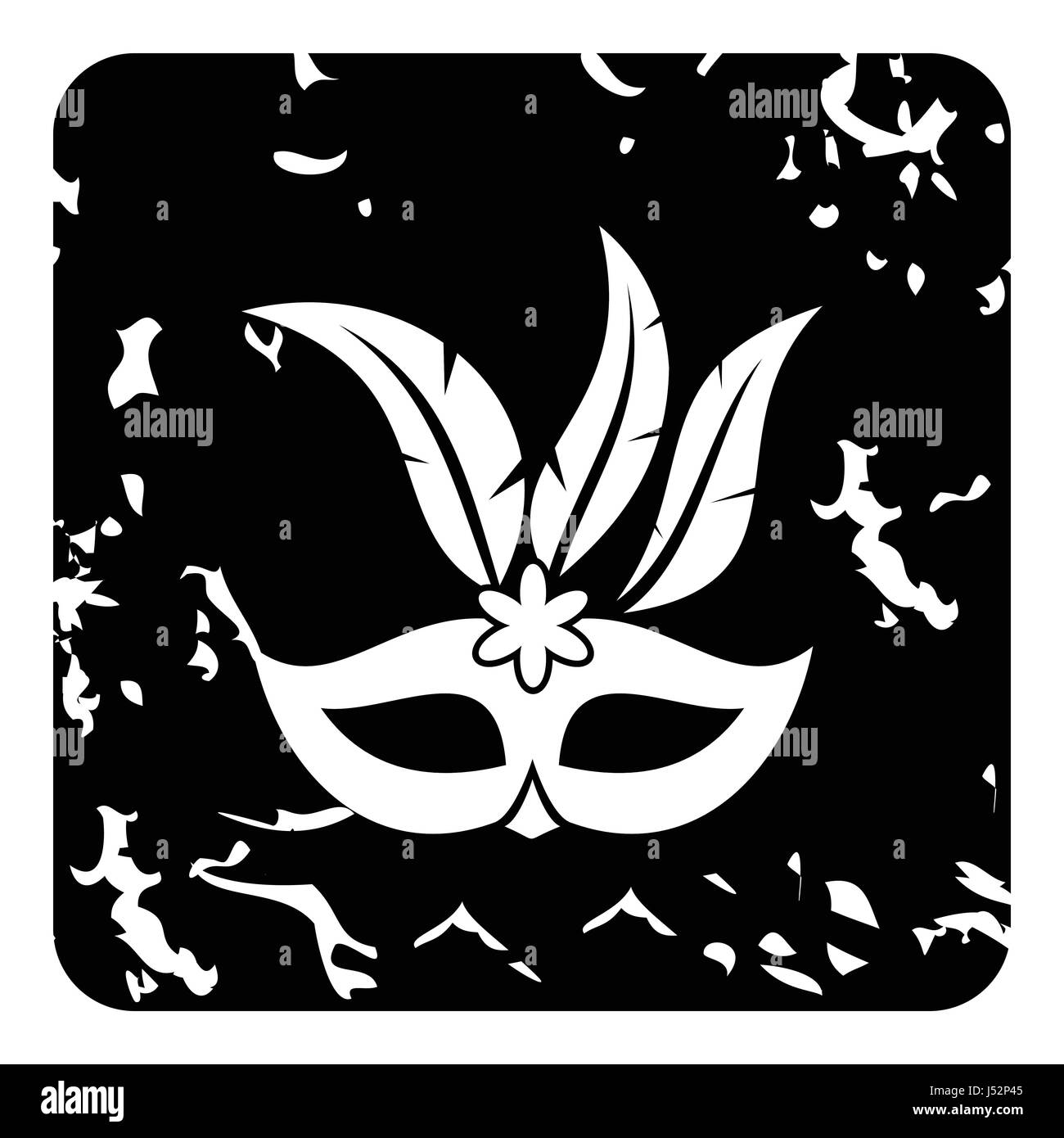 Carnival mask icon. Grunge illustration of carnival mask vector icon ...