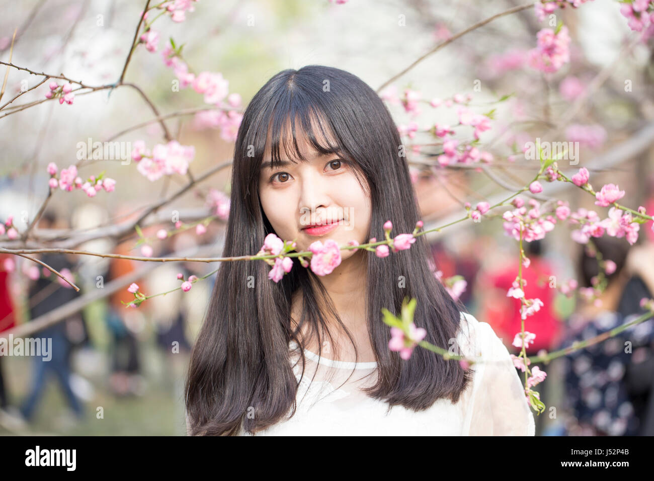 Beautiful girl in spring time. Smiling, Asia, Outdoors, Springtime ...