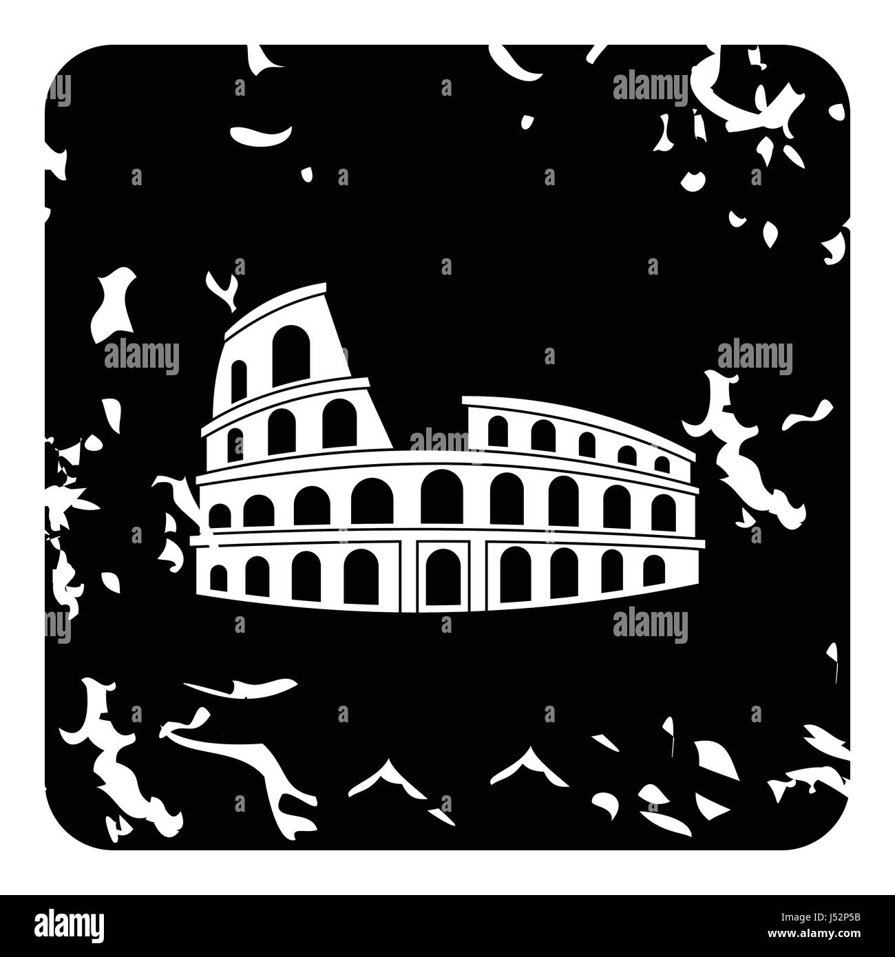 Roman Colosseum icon. Grunge illustration of Roman Colosseum vector ...