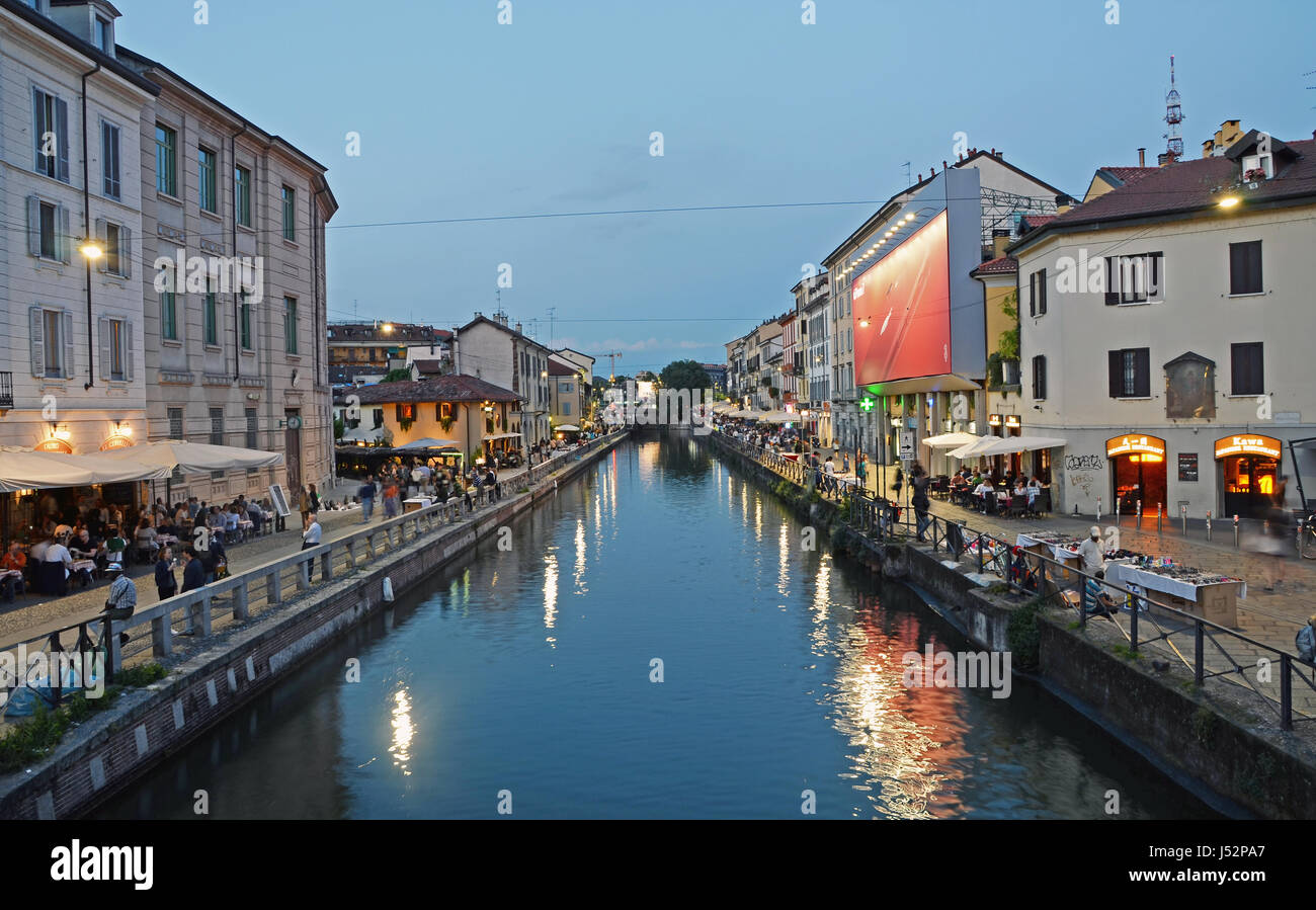 Milan's navigli district is a popular nightlife place to enjoy an ...