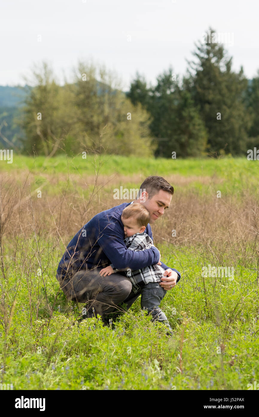 Realistic Father Son Lifestyle Portrait Stock Photo - Alamy