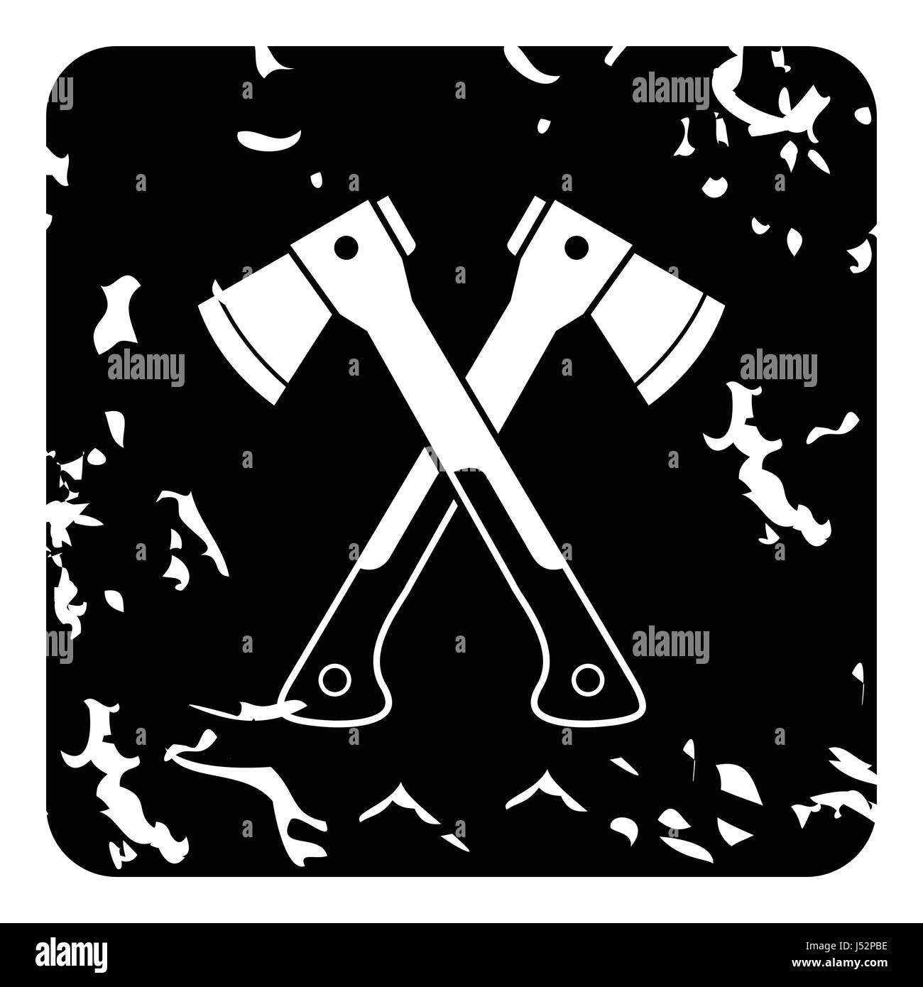 Two crossed axes icon. Grunge illustration of two crossed axes vector ...