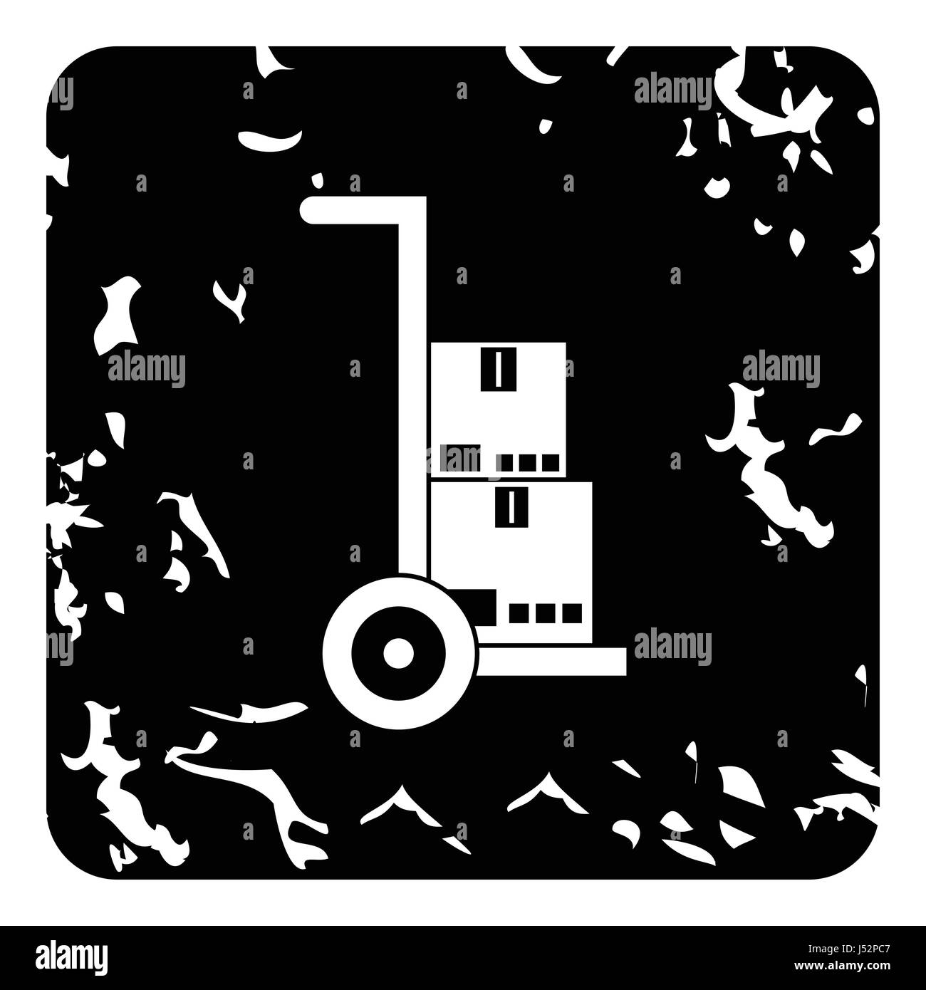 Truck with boxes icon. Grunge illustration of truck with boxes vector ...