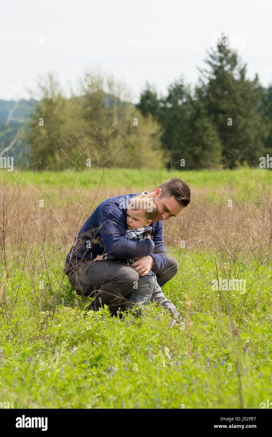 Realistic Father Son Lifestyle Portrait Stock Photo - Alamy