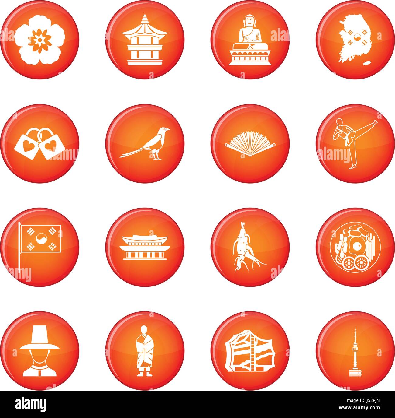 South Korea icons vector set Stock Vector Image & Art - Alamy