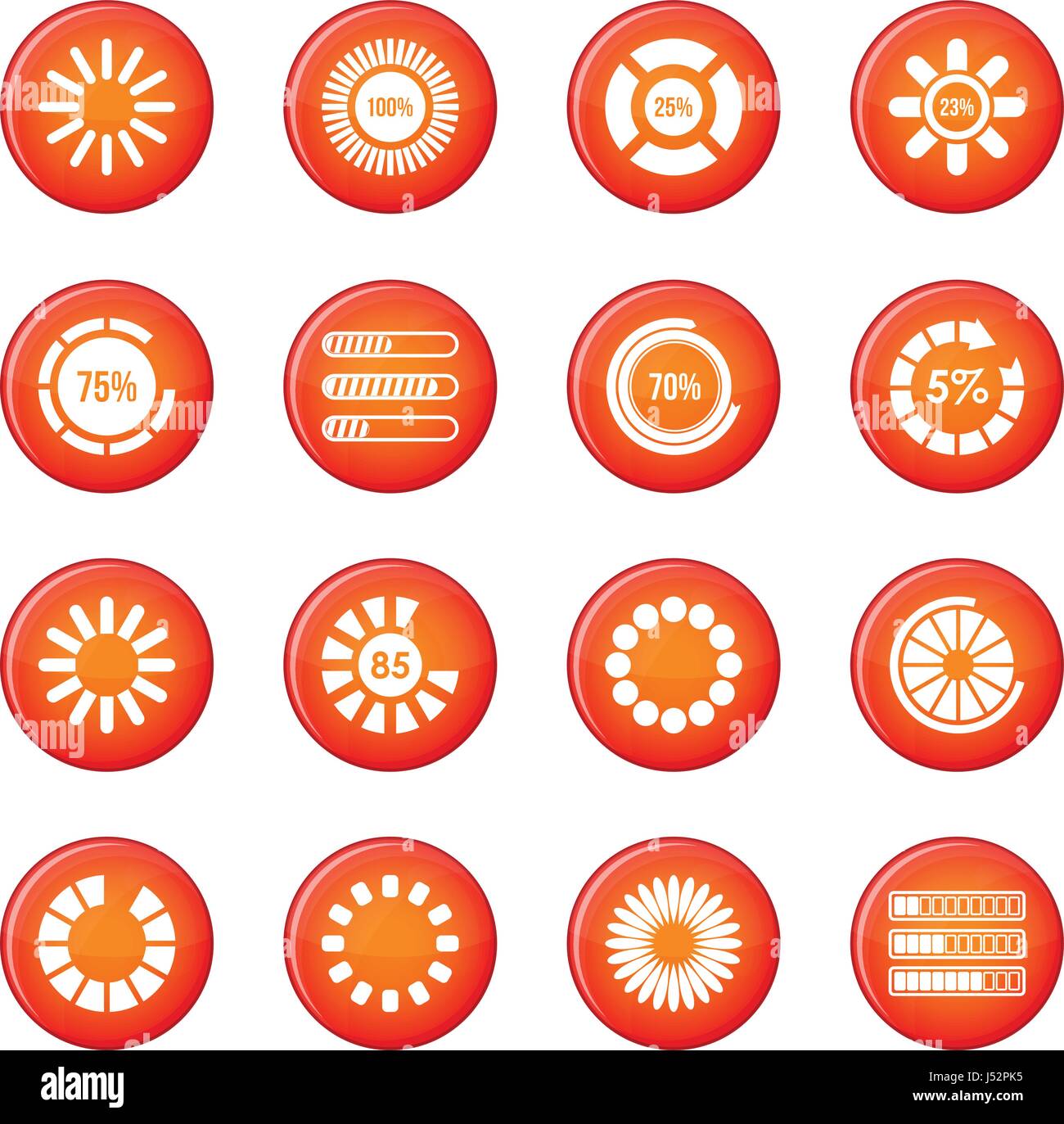 Loading bars icons vector set Stock Vector Image & Art - Alamy