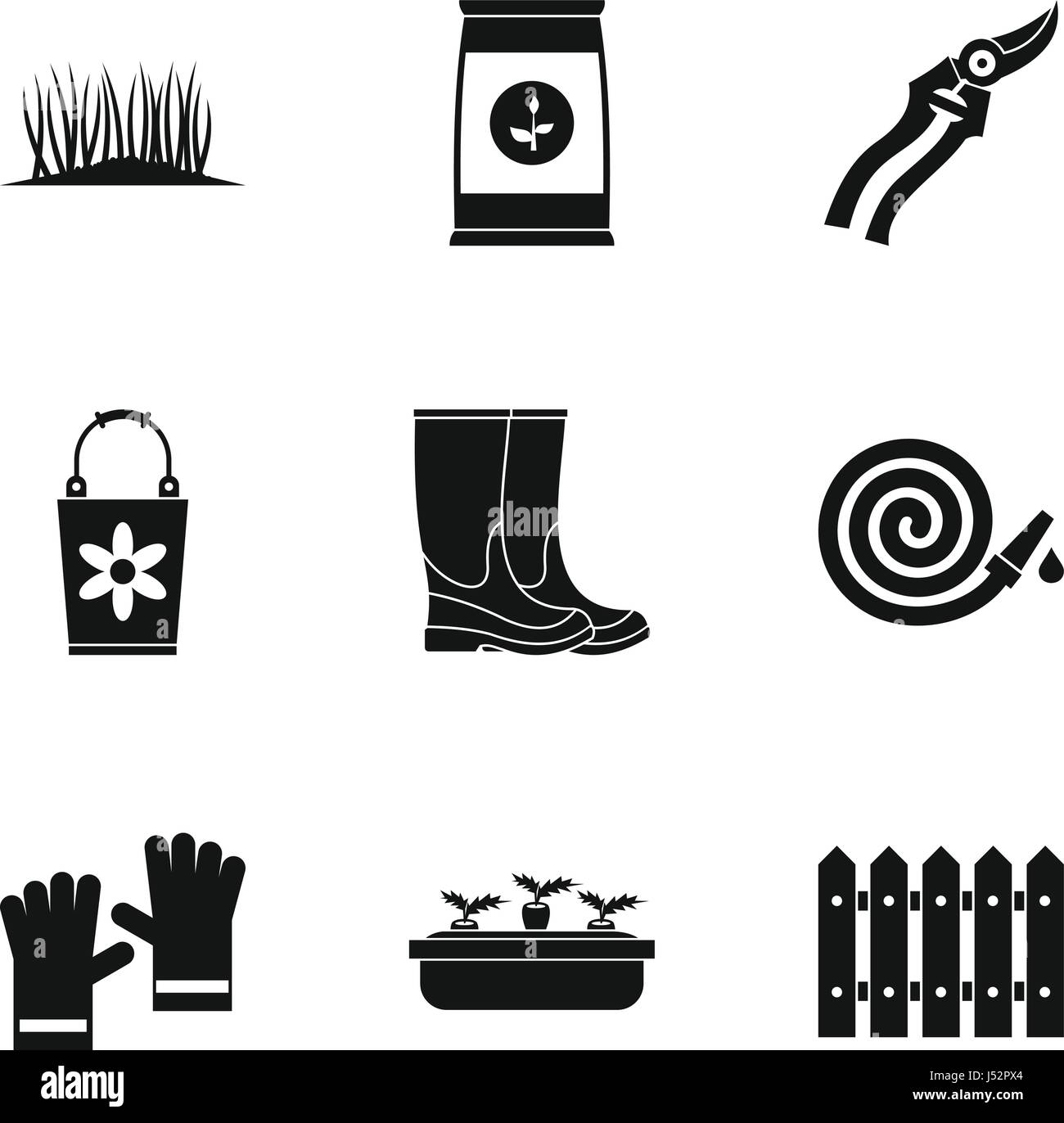 Gardening icons set, simple style Stock Vector Image & Art - Alamy