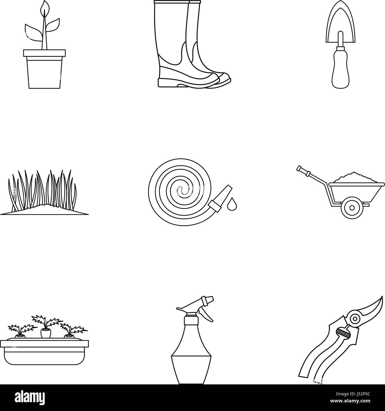 Garden icons set, outline style Stock Vector Image & Art - Alamy