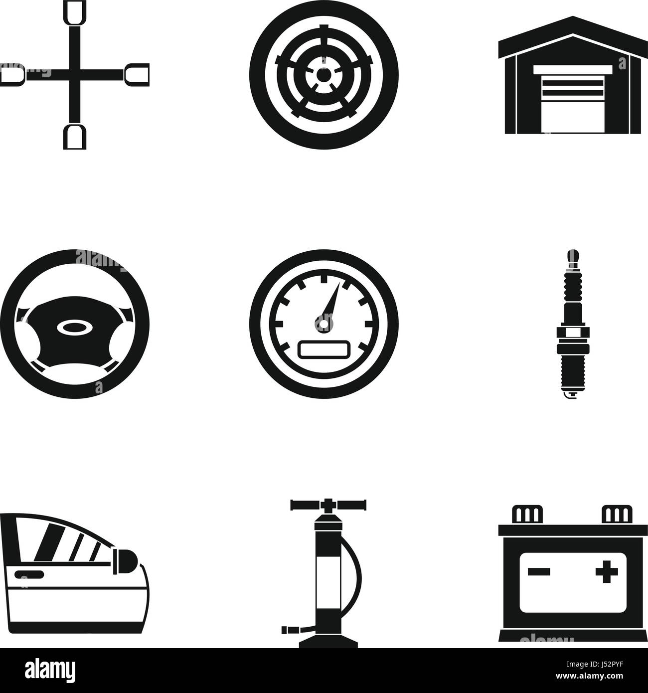 Garage icons set, simple style Stock Vector Image & Art - Alamy