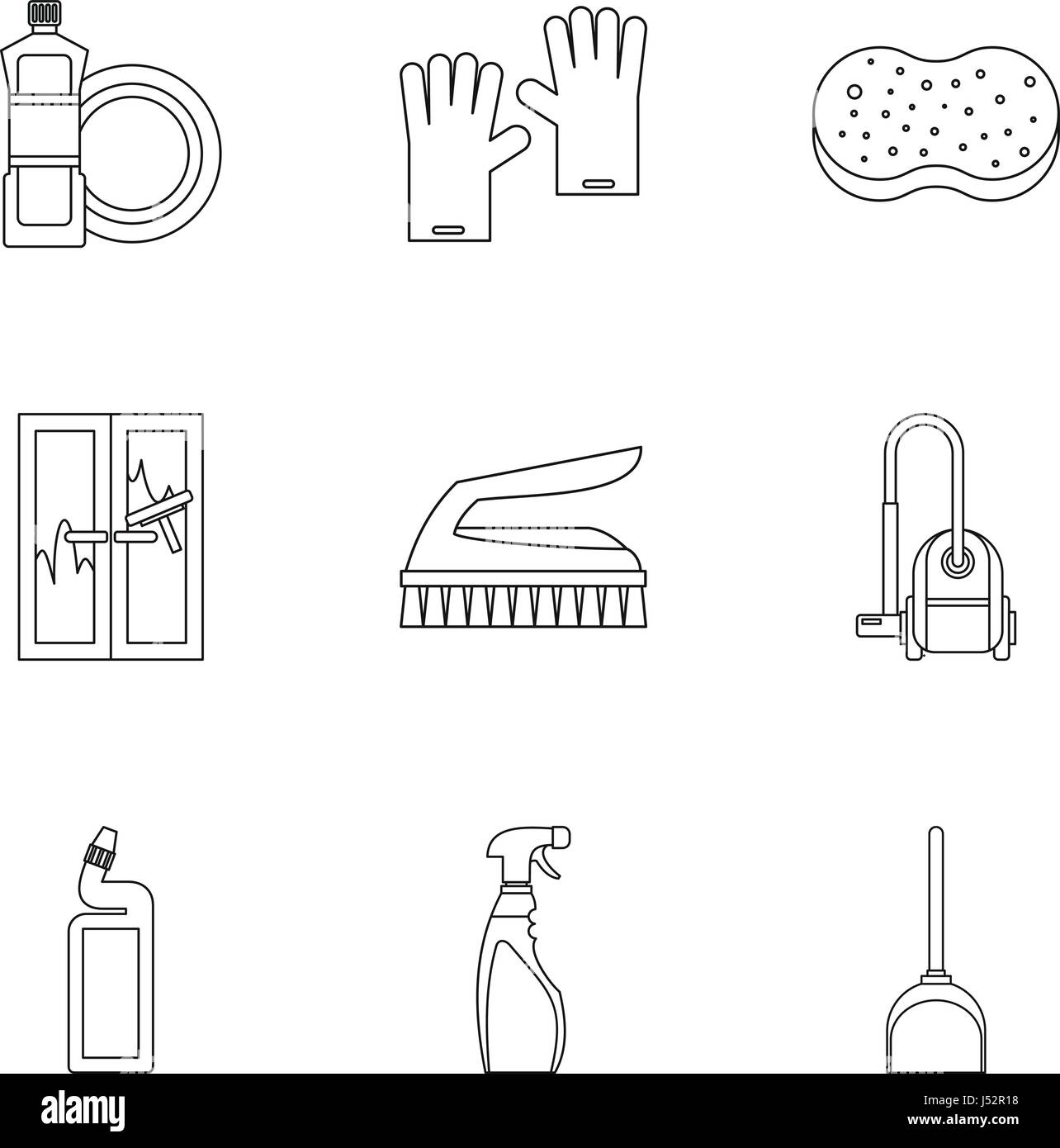 House cleaning icons set, outline style Stock Vector Image & Art - Alamy