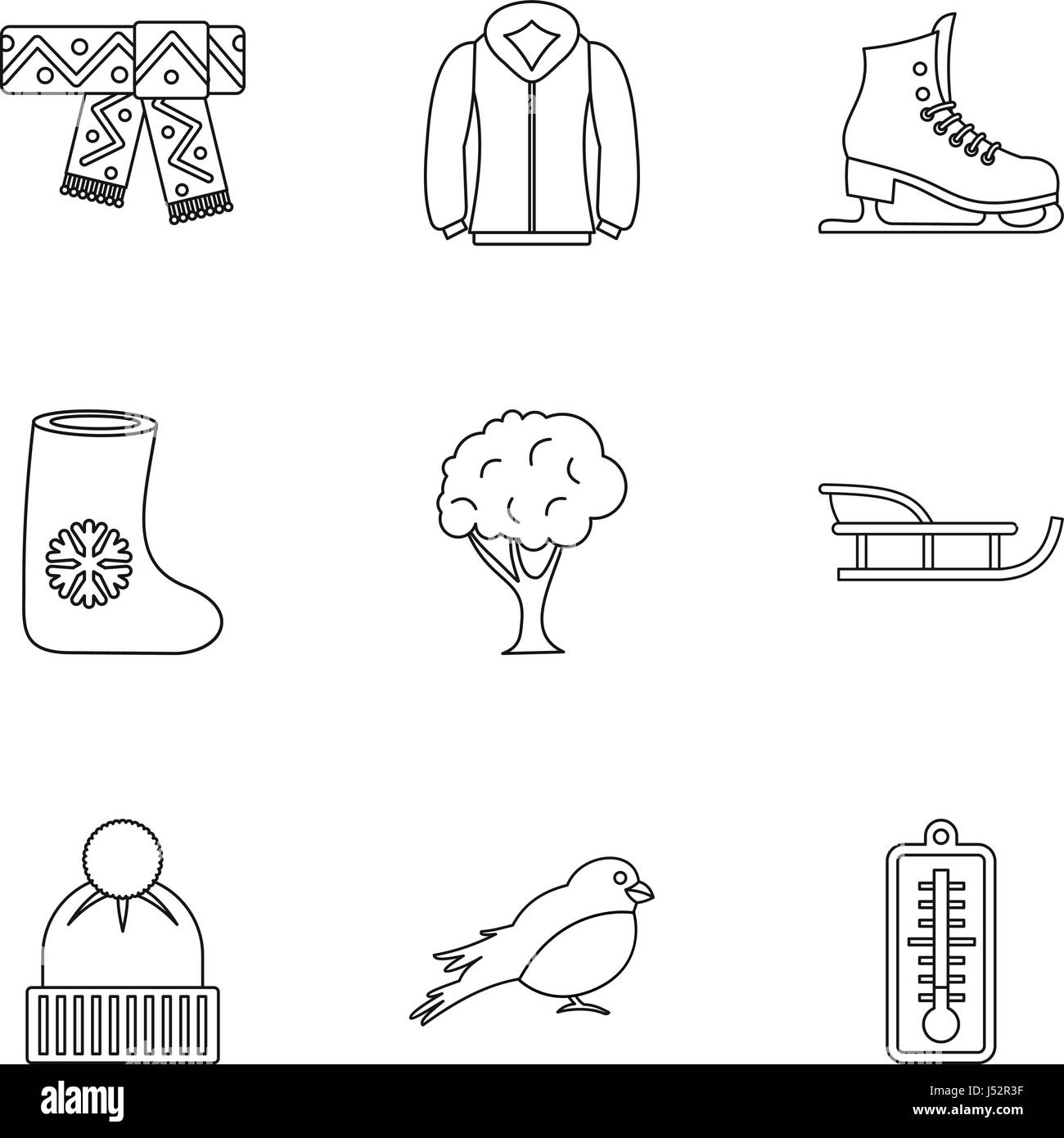 Season winter icons set, outline style Stock Vector Image & Art - Alamy