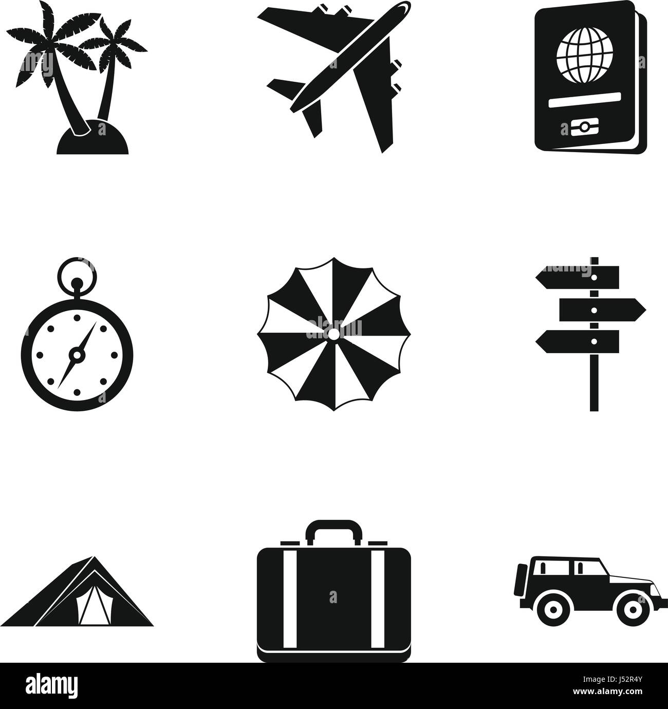 Rest on sea icons set, simple style Stock Vector Image & Art - Alamy