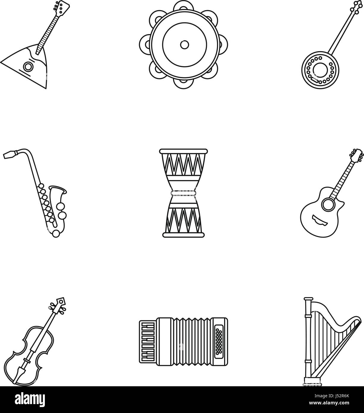 Device for music icons set, outline style Stock Vector Image & Art - Alamy
