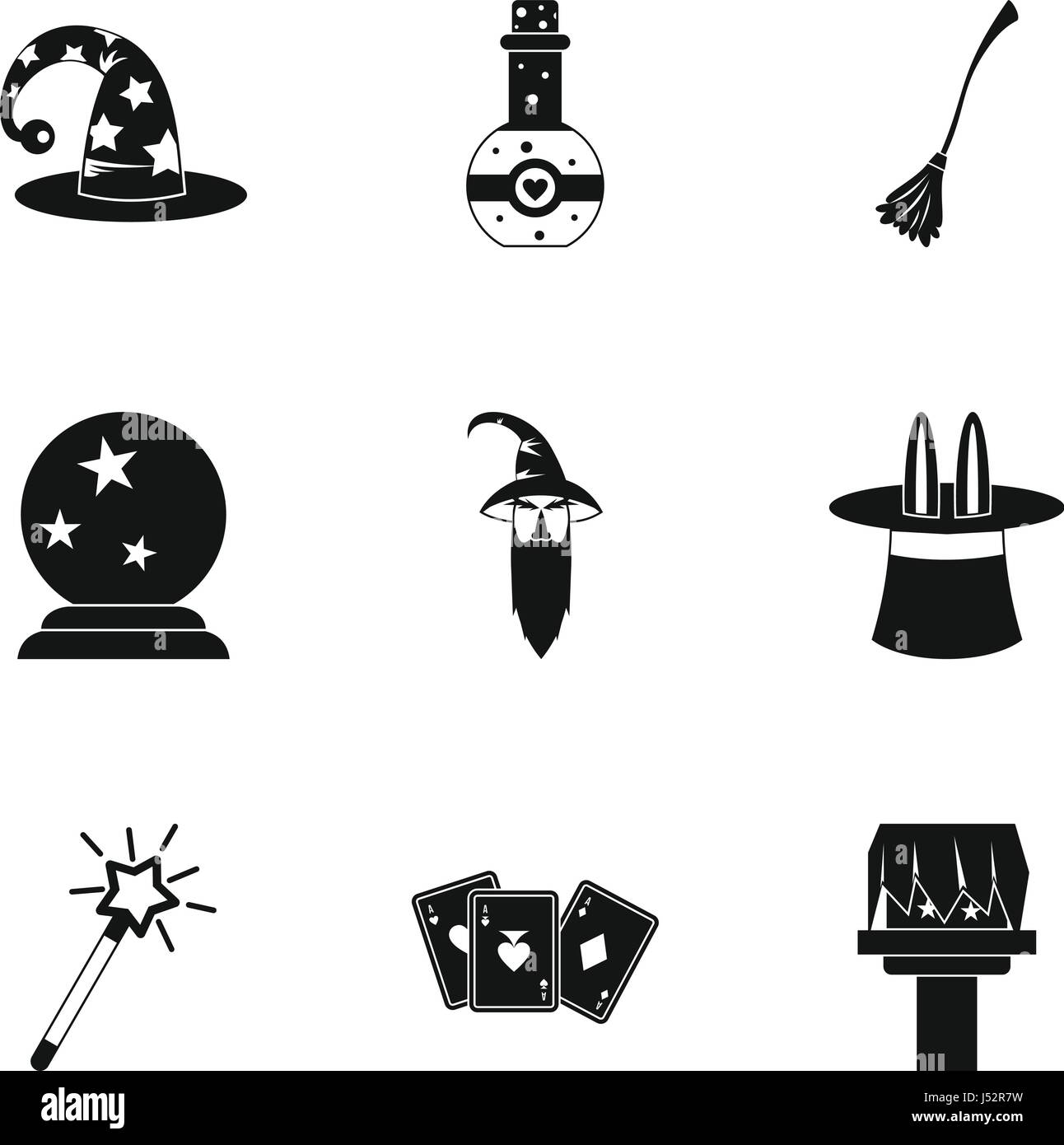 Magic icons set, simple style Stock Vector Image & Art - Alamy