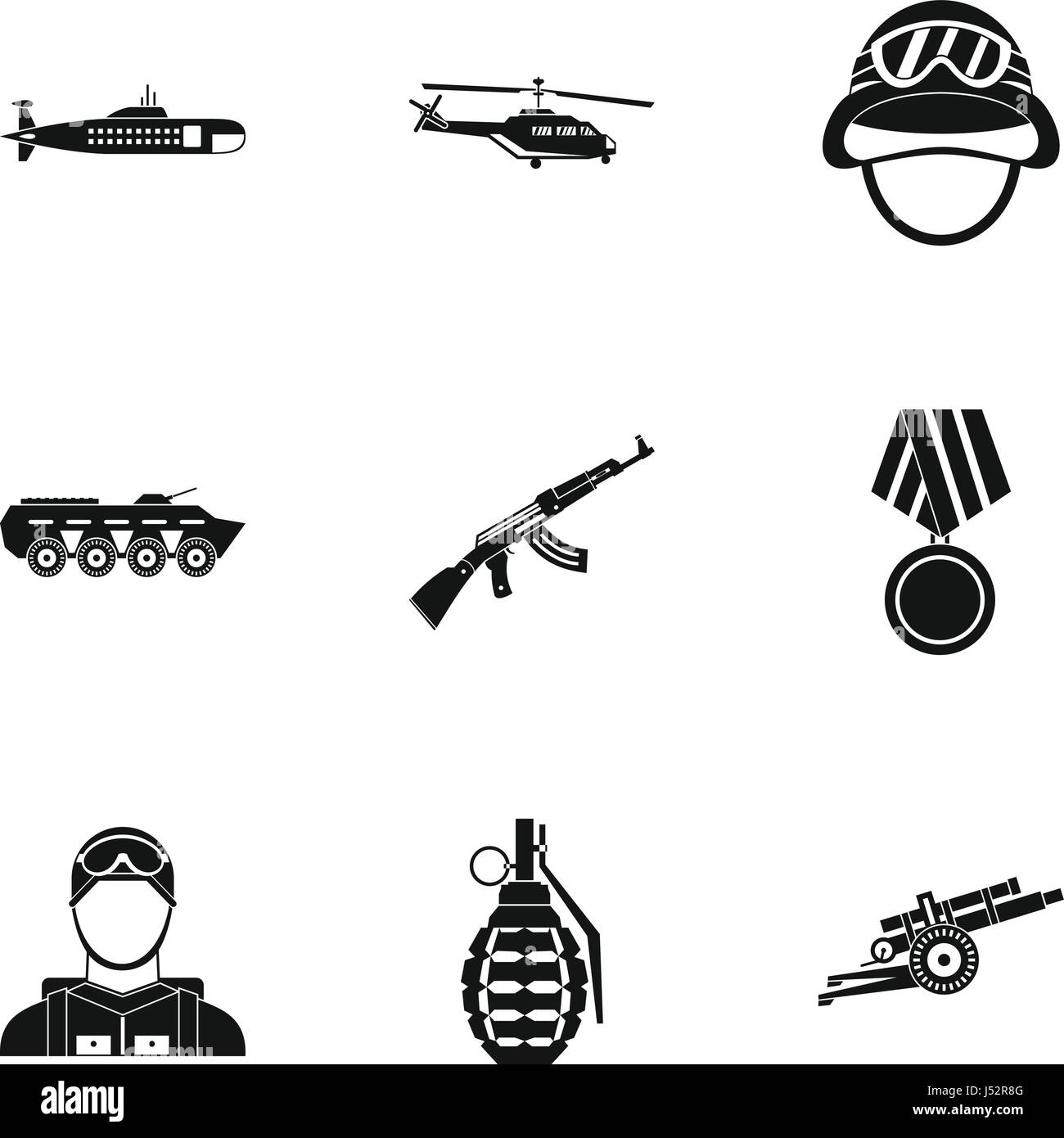 Weapons icons set, simple style Stock Vector Image & Art - Alamy
