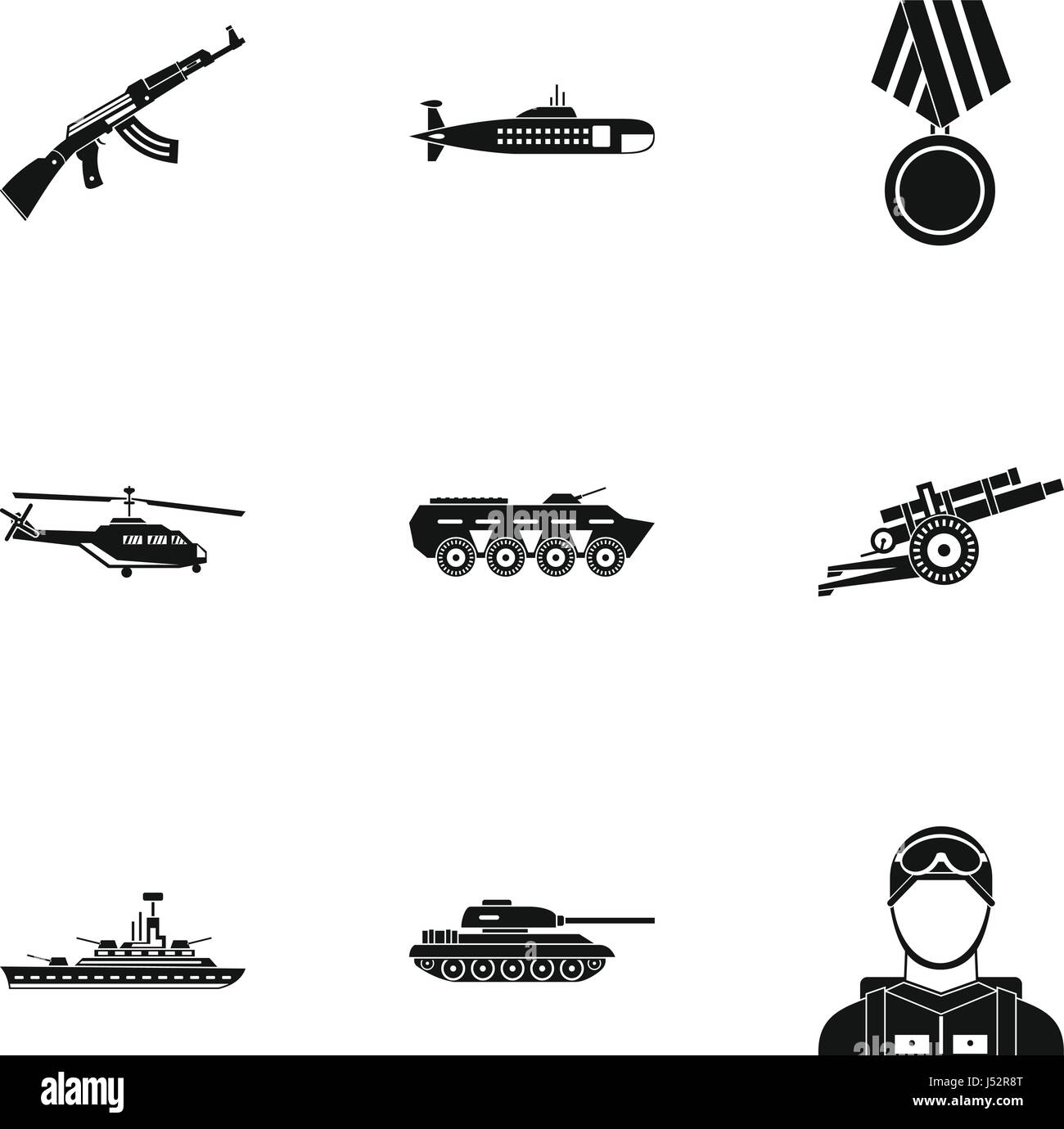 Military defense icons set, simple style Stock Vector Image & Art - Alamy