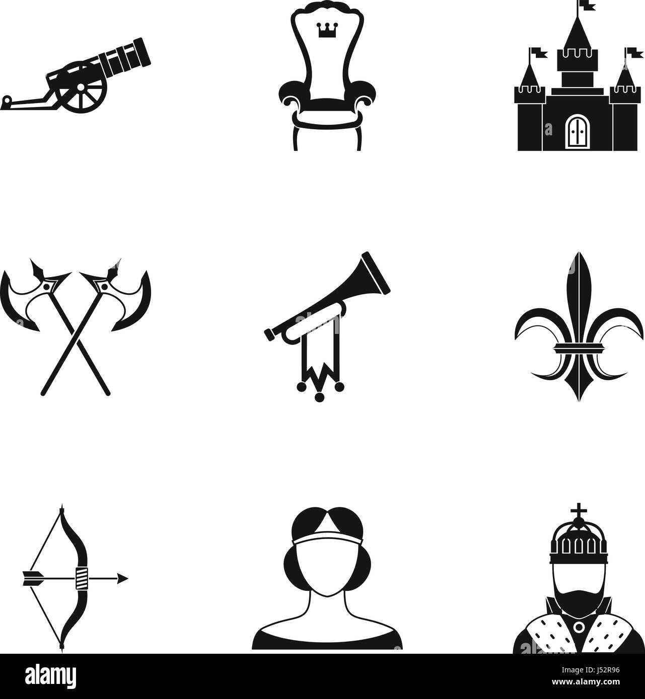 Medieval knight icons set, simple style Stock Vector Image & Art - Alamy