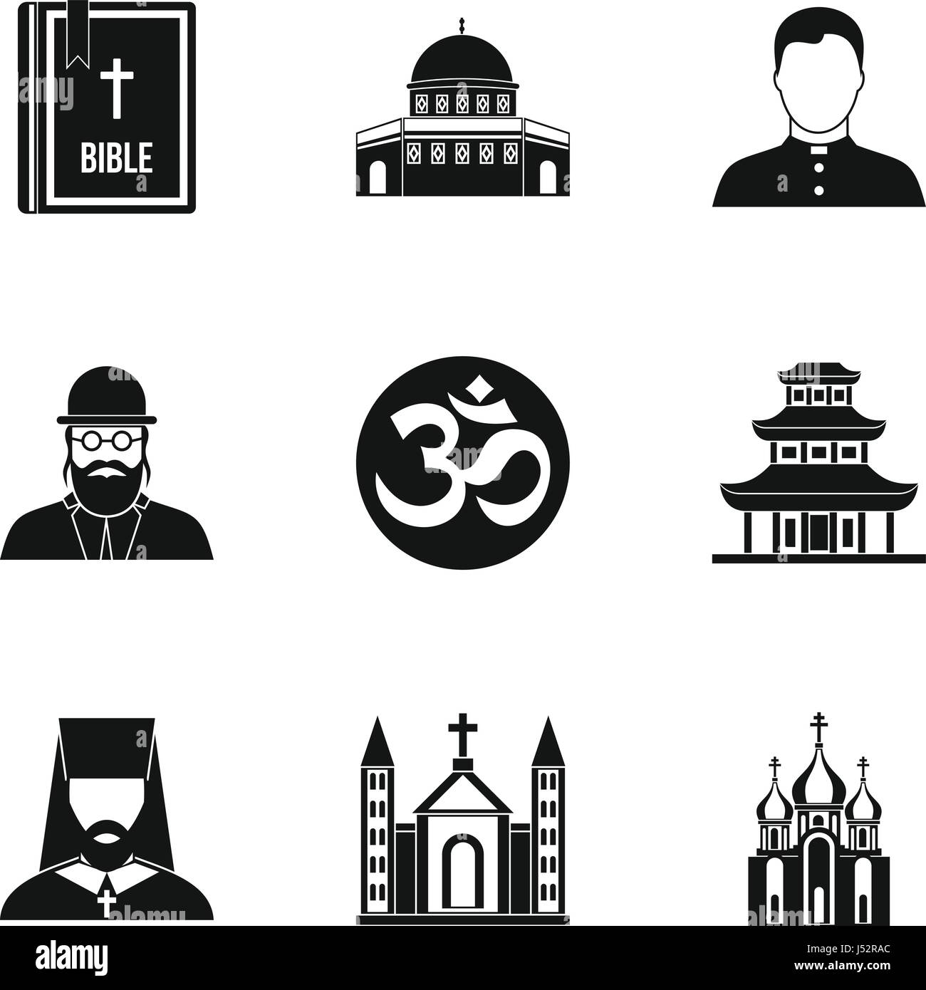 Religion icons set, simple style Stock Vector Image & Art - Alamy