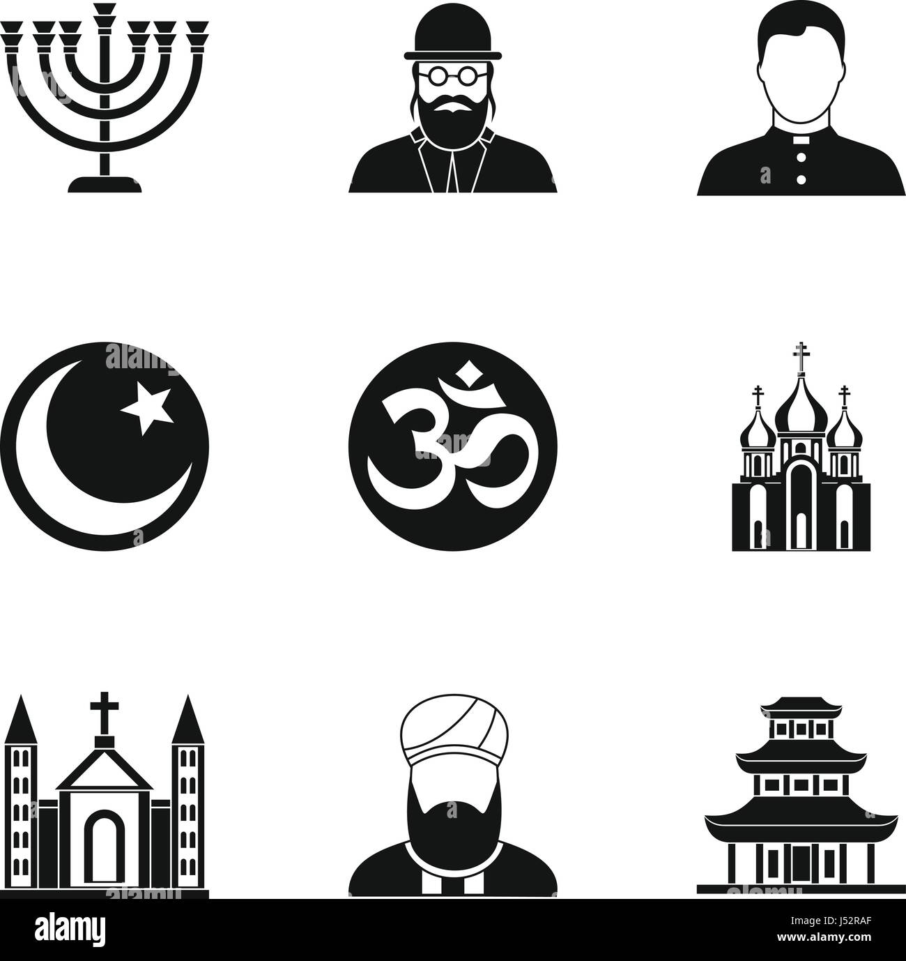 Beliefs icons set, simple style Stock Vector Image & Art - Alamy