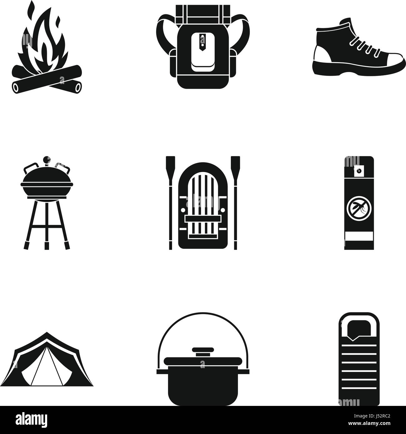 Camp icons set, simple style Stock Vector Image & Art - Alamy