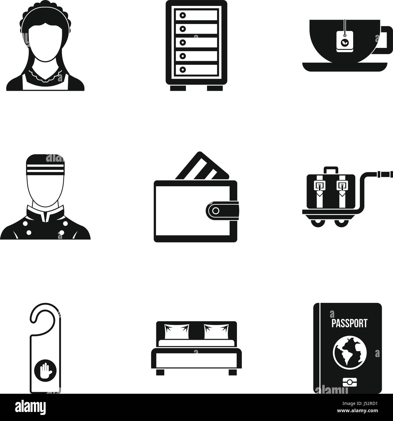 Staying in hotel icons set, simple style Stock Vector Image & Art - Alamy