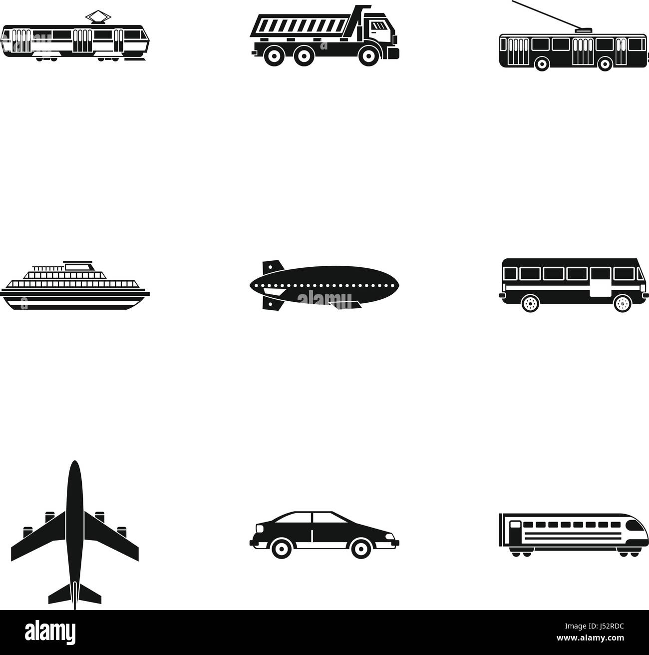 Transport icons set, simple style Stock Vector Image & Art - Alamy