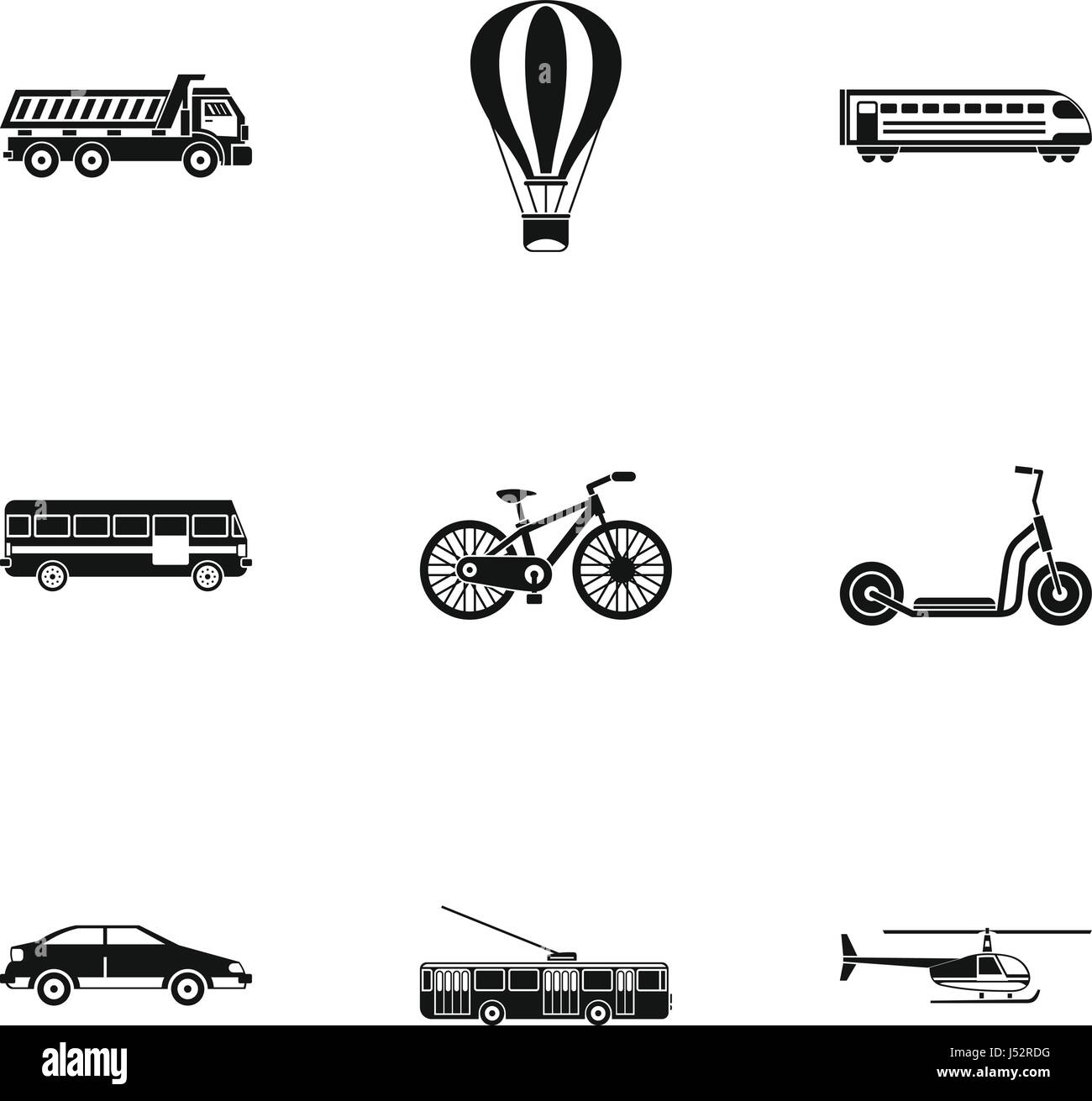 Transport for movement icons set, simple style Stock Vector Image & Art ...