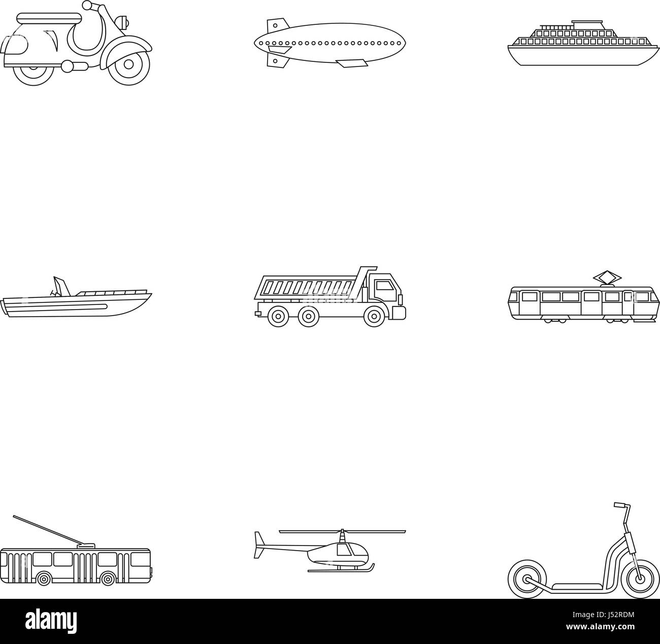 Movement icons set, outline style Stock Vector Image & Art - Alamy