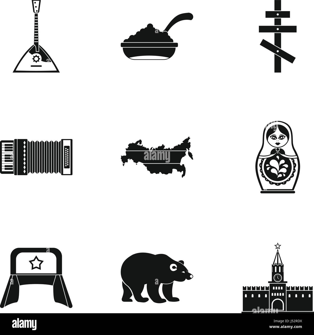 Russia icons set, simple style Stock Vector Image & Art - Alamy