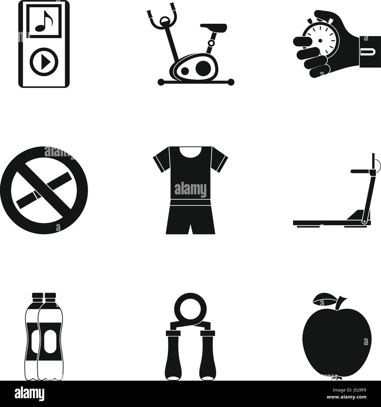 Fitness icons set, simple style Stock Vector Image & Art - Alamy