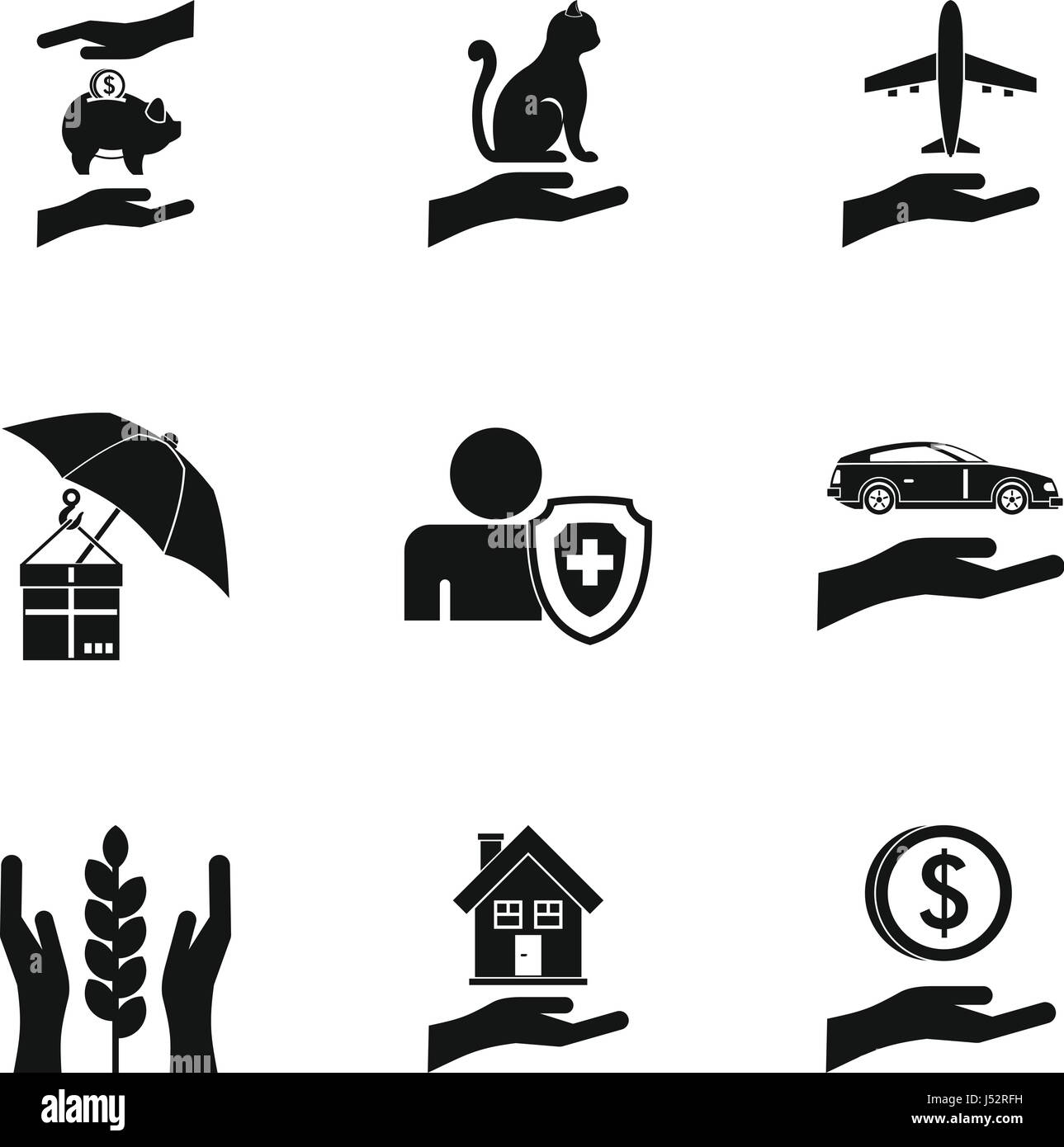 Protection icons set, simple style Stock Vector Image & Art - Alamy