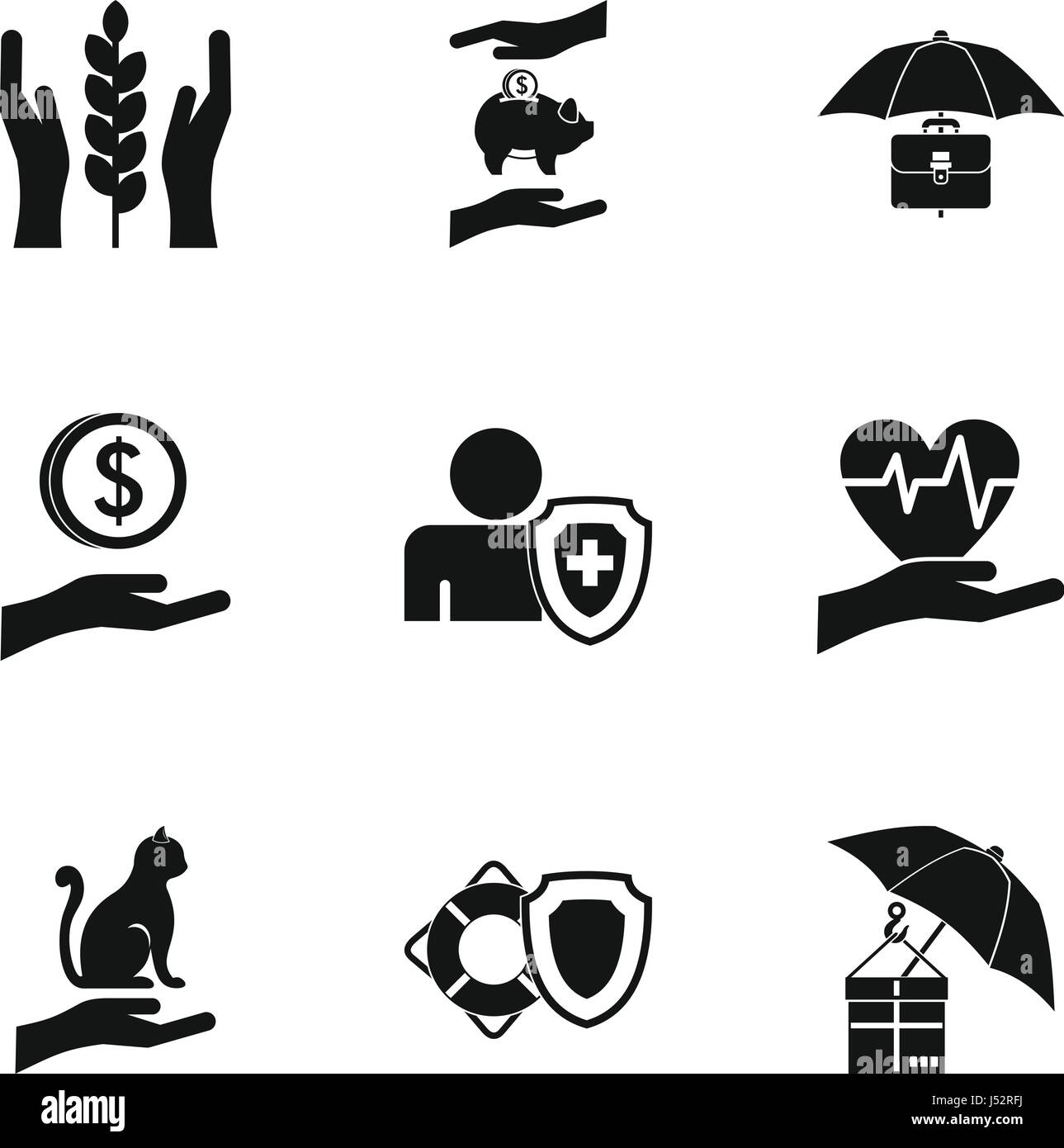 Assurance icons set, simple style Stock Vector Image & Art - Alamy
