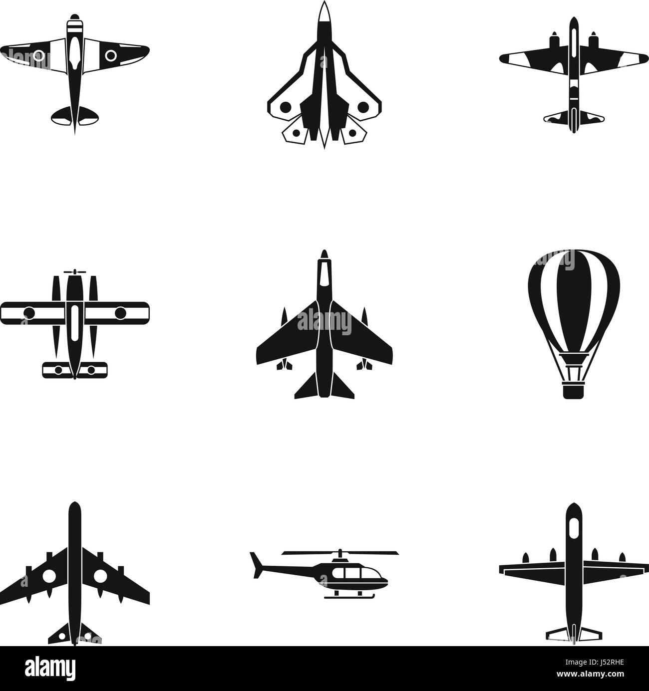 Aircraft icons set, simple style Stock Vector Image & Art - Alamy