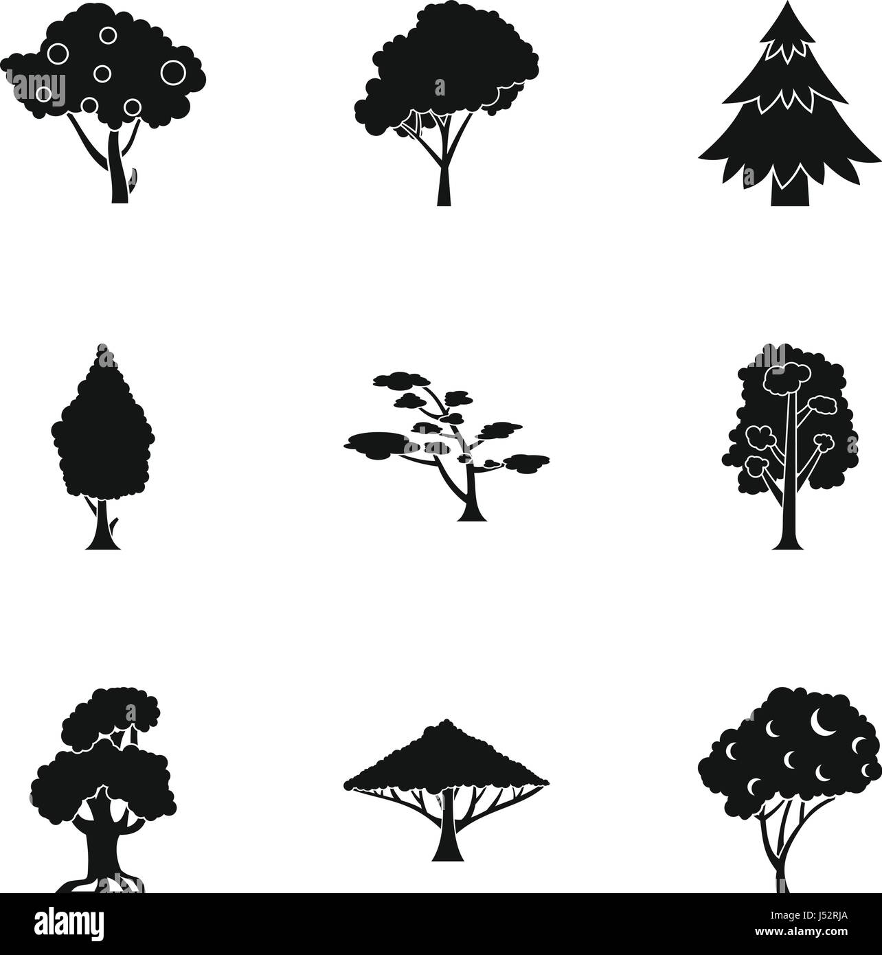 Trees icons set, simple style Stock Vector Image & Art - Alamy