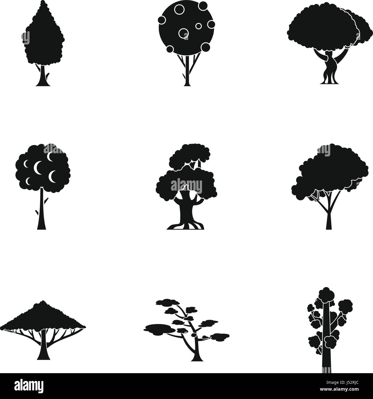 Types of trees icons set, simple style Stock Vector Image & Art - Alamy