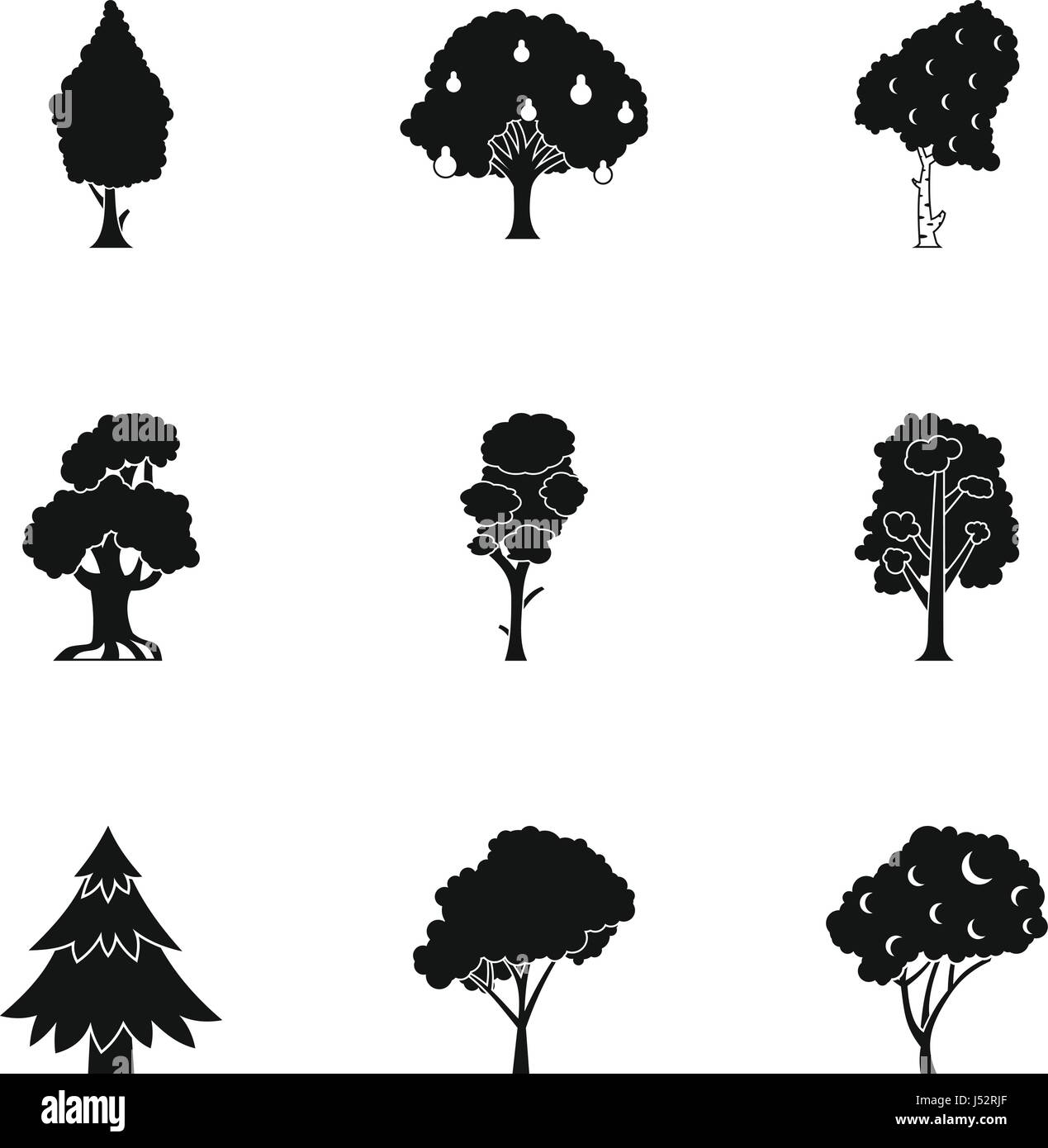 Kind of trees icons set, simple style Stock Vector Image & Art - Alamy