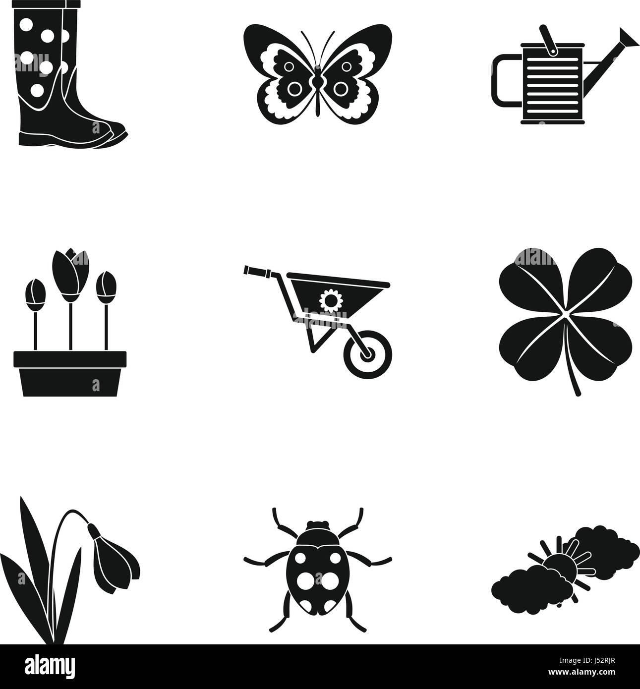 Garden icons set, simple style Stock Vector Image & Art - Alamy