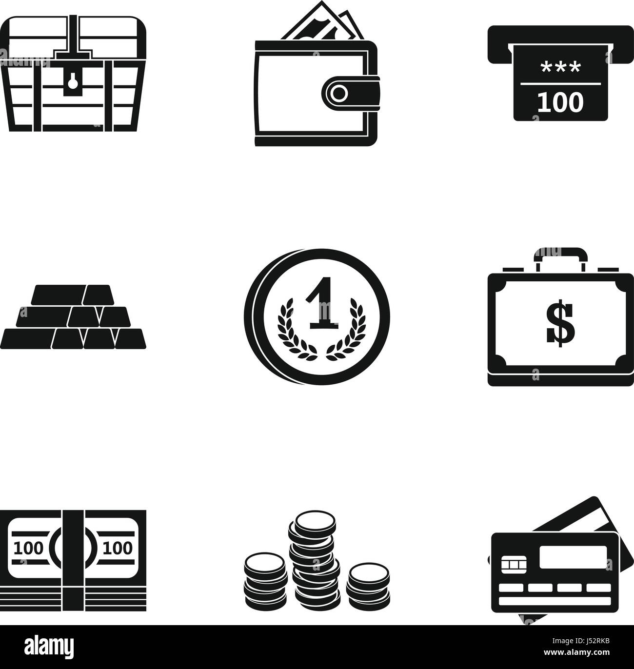 Monetary resource icons set, simple style Stock Vector Image & Art - Alamy