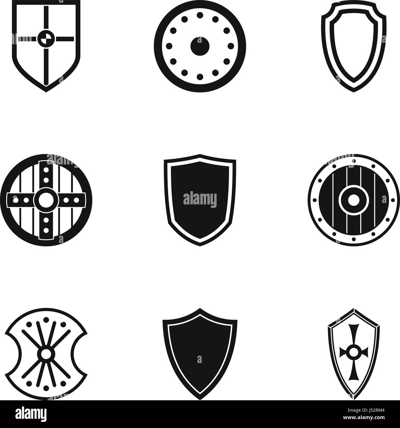 Combat shield icons set, simple style Stock Vector Image & Art - Alamy